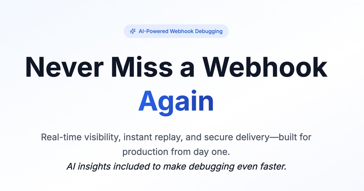 Catchhook – Webhook Debugging with AI-Powered Insights